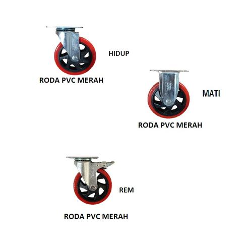 Jual RODA TROLI TROLLEY PVC MERAH TIPE 2 INCI - 2" - HIDUP - Kota ...