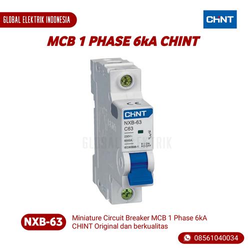 Jual MCB Miniature Circuit Breaker 1 Phase 6A 6kA NXB-63 CHINT ORIGINAL ...