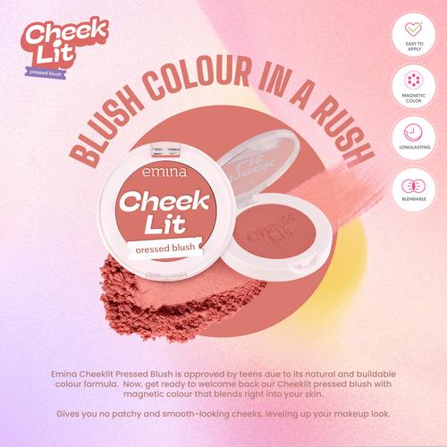 Promo Emina Cheek Lit Pressed Blush 3.5 g - Blush On Padat - Cherry ...