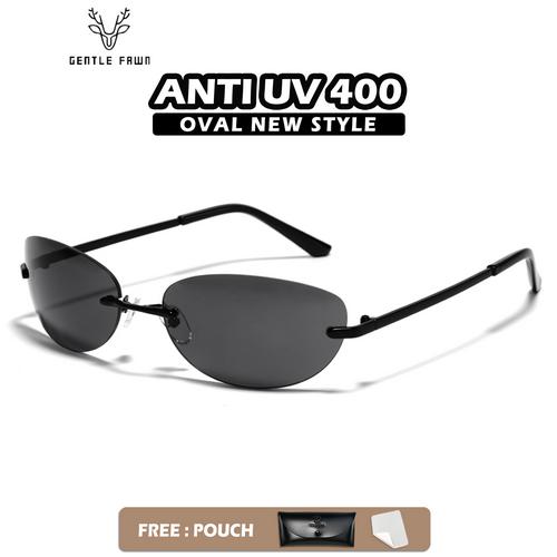 Promo Kacamata Sunglasses Anti Uv Silau Korean Style Oval Metal 2046 ...