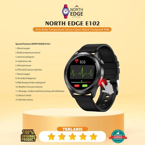 Jual baru NORTH EDGE E102 ECG Body Temperature Sensor Sport Watch Dustproof - Kota Surabaya ...