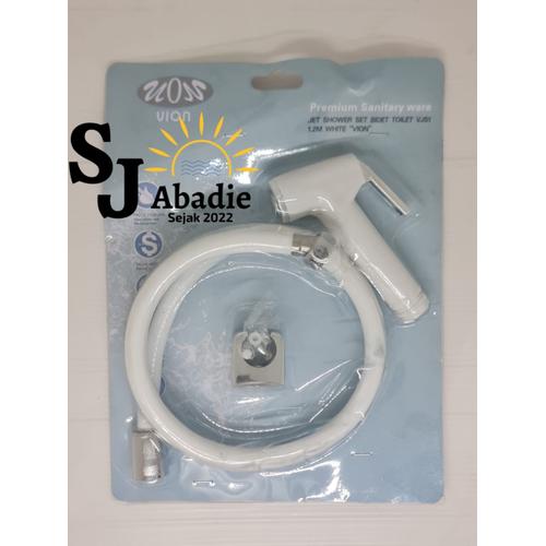 Jual Jet Shower Toilet Bidet VION Putih Body Karet + PVC 1,2 Meter ...