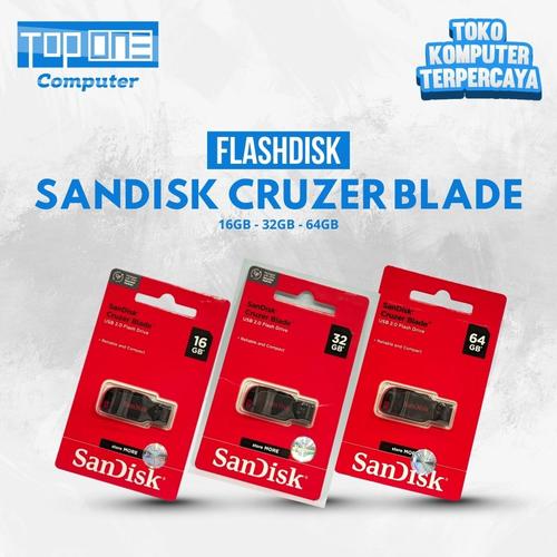 Jual flashdisk 16gb 32gb 64gb sandisk cruzer blade flashdisk sandisk ...