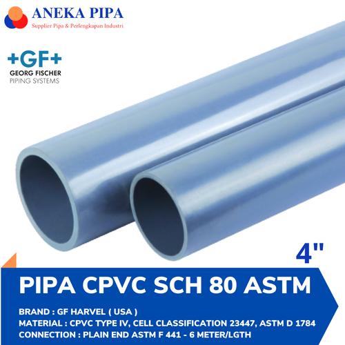 Jual Pipa CPVC Sch 80 Size 4 Inch Plain End ASTM Brand GF Harvel USA ...