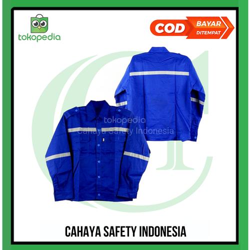 Jual Baju Seragam Kerja Safety Lengan panjang Biru BCA M-XXL - M ...