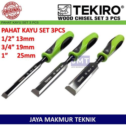 Jual TEKIRO Wood Chisel Pahat Kayu Pahat Set 3 Pcs Chrome Vanadium CrV ...