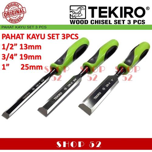 Jual TEKIRO Wood Chisel Pahat Kayu Pahat Set 3 Pcs Chrome Vanadium CrV ...