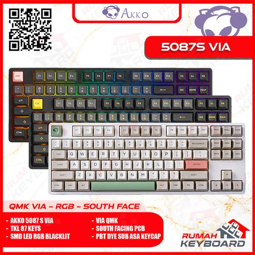 Promo MECHANICAL KEYBOARD - AKKO 5087S VIA - 75% - QMK - SOUTH RGB ...