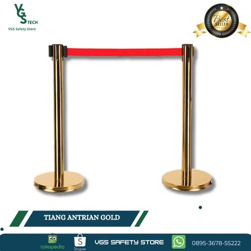 Promo Tiang Antrian Gold Queue Line Tiang Antrian Pembatas Stainless ...