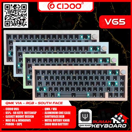 Promo MECHANICAL KEYBOARD - CIDOO V65 V2 - 66 KEYS - GASKET - SOUTH ...