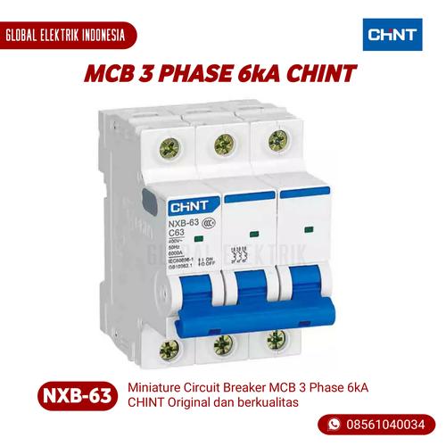 Jual MCB Miniature Circuit Breaker 3 Phase 63A 6kA NXB-63 CHINT ORIGINAL - Jakarta Barat ...