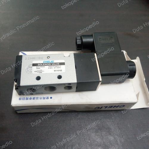 Jual SV6102 - DC24 - K201 CHELIC SELENOID VALVE PNEUMATIC 5/2 SINGLE ...