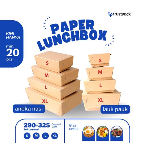 Jual PAPER LUNCH BOX BAHAN KRAFT FULL LAMINASI SIZE S,M,L,XL - LUNCHBOX ...