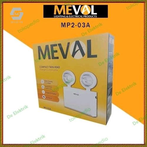 Jual Lampu LED Emergency Rechargeable Twin Head MEVAL MP2-03A | Darurat ...