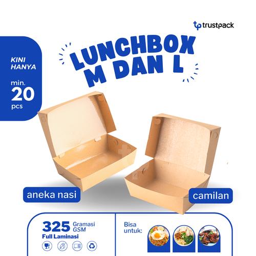 Jual PAPER LUNCH BOX BAHAN KRAFT FULL LAMINASI SIZE M & L - LUNCHBOX ...