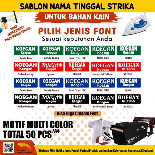 Jual (1 hari jadi) Stiker Kain Label Nama Baju Anak Sekolah , Name Tag ...
