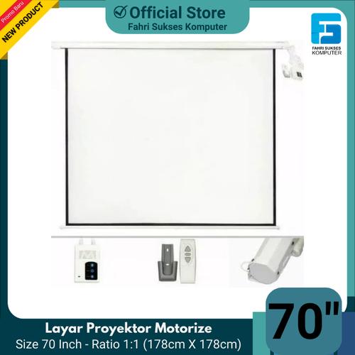 Jual Screen Projector Motorized 70" - Layar Proyektor Remot 70 ...