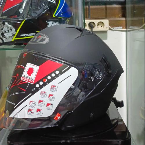 Jual HELM KYT NFJ PLAIN BLACK DOFF HALF FACE KYT NFJ BLACK DOFF - M ...