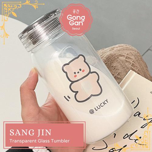Promo GONGGAN Botol Tumblr Kaca Karakter Korean Style Minimalis Panas ...