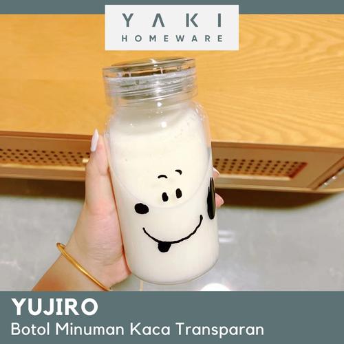 Jual 【YAKI】Glass Bottle Minuman Minimalis Botol Kaca Pudding Lucu ...