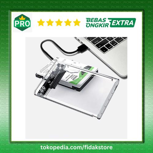 Promo Case Harddisk External SATA SSD HDD Enclosure 2.5 Inch USB Type C 3.1 - Transparan ...