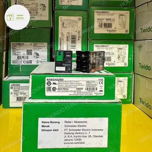 Jual RELAY SCHNEIDER RXM 24VDC SCHNEIDER RXM2AB2BD 24V DC 8PIN 12A 2CO ...