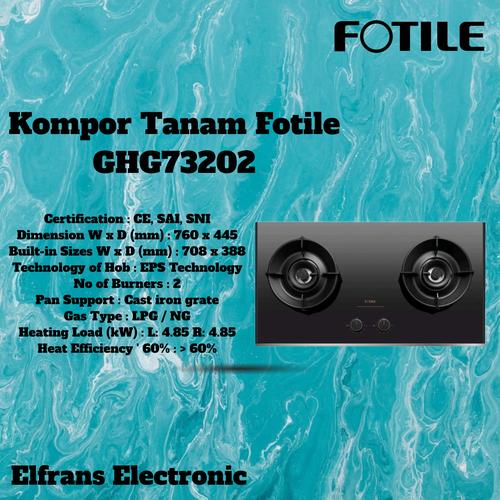 Jual Fotile Kompor tanam GHG73202 Build in Hob Fotile Ghg 73202 ...