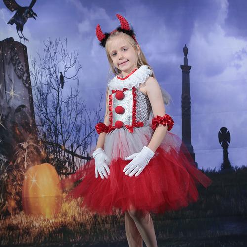 Jual kostum badut devil cosplay halloween anak perempuan tutu dress ...