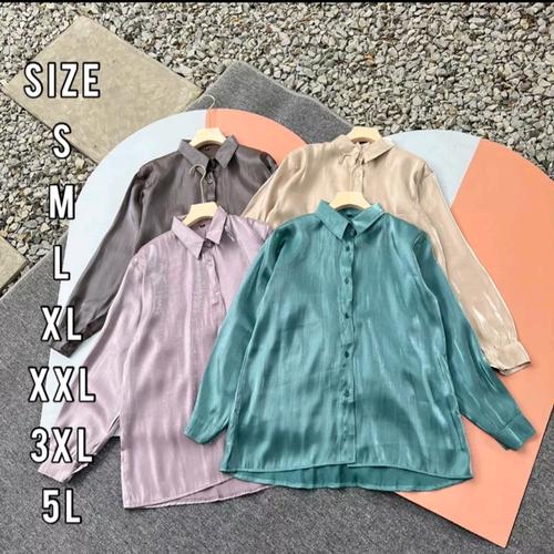 Jual Lunara Shimmer Kemeja Jumbo Atasan Wanita Big Size - Tosca, S ...