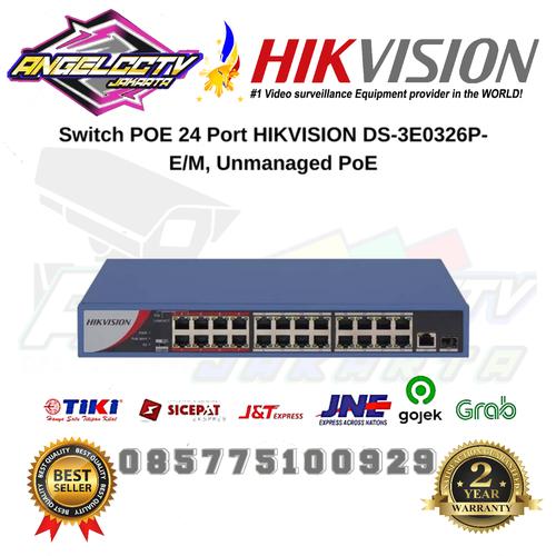 Jual SWITCH POE HIK 24 PORT POE + 2 UPLINK L2 Unmanaged POE DS-3E026P-E ...