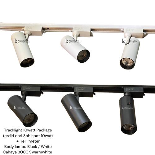 Jual Paket lampu sorot rel 10w 1set isi 3 + Rel 1M TRACKLIGHT REL ...