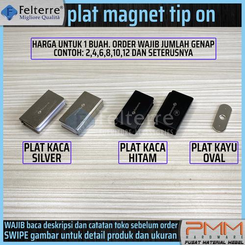 Jual plat magnet tip-on FELTERRE | kunci pintu lemari kaca kayu oval ...