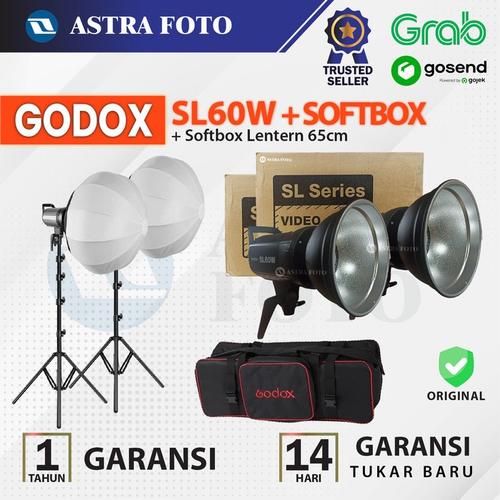 Promo Paket Godox SL60w + Softbox Lantern Godox 65cm + Lighstand SL60 W ...