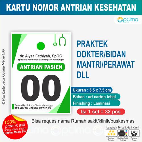 Jual KARTU NOMOR ANTRI / ANTRIAN BANK , PUSKESMAS, KLINIK, DOKTER ...