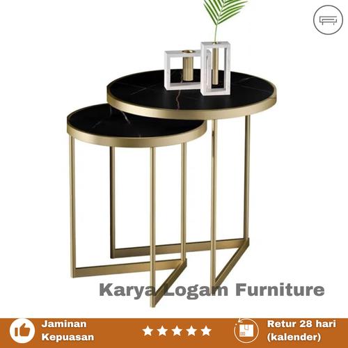 Jual Side Table Minimalis Modern - Meja Sudut Stainless Top Marmer ...