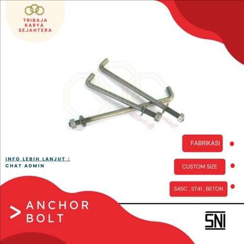 Jual Anchor Bolt L BETON 3/4" x 500 x 100 (Custom Size)/ Angkur L ...