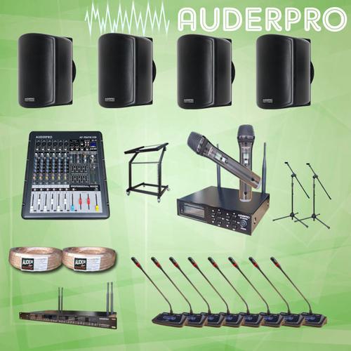 Jual PAKET SOUND SYSTEM MIC RAPAT WIRELESS AUDERPRO 5 PAKAI 8 Mikrofon ...