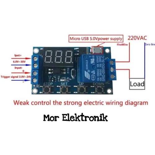 Jual Timer Digital 5V Delay Timer Cycle Control Relay Modul DC 12V ...