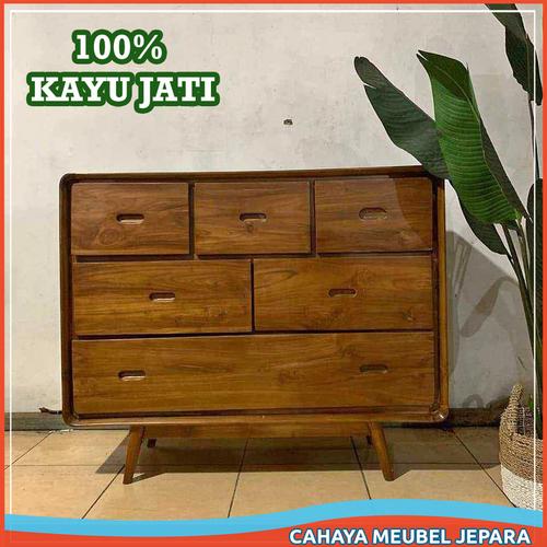 Jual Lemari Laci Kayu Jati Minimalis Retro, Bufet Nakas Tv Laci Jati ...
