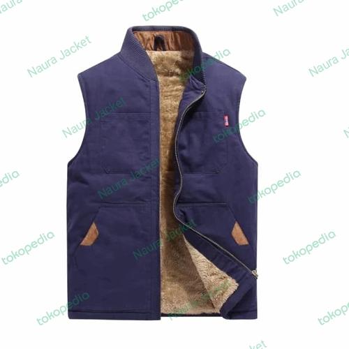 Jual Rompi pria beludru/ rompi pria simple/ rompi kantong 4 - Hitam, M ...