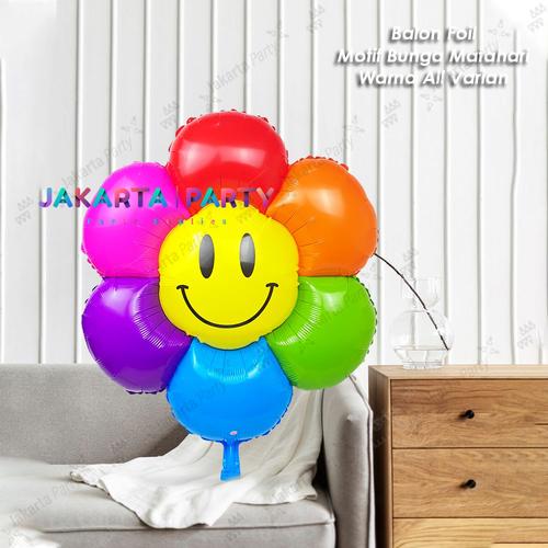 Jual Balon foil bunga daisy smile jumbo / Balon foil bunga / balon ...