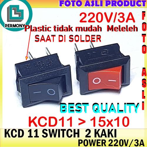 Jual KCD11 Switch saklar kcd-11 power on off rocker 2 pin 2pin - Hitam ...