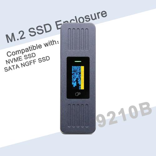 Jual 9210B Smart Screen SSD Enclosure M.2 NVMe SATA Write Protection ...