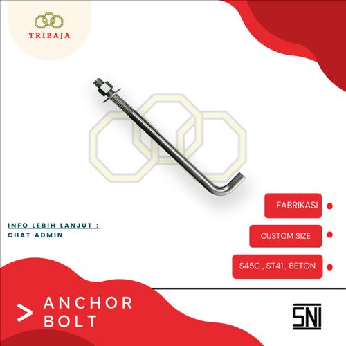 Jual Anchor Bolt L ST41 M16 x 500 x 100 (Custom Size)/ Angkur L - Kota ...