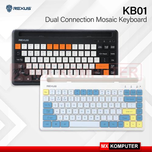 Jual Keyboard Rexus KB01 Mosaic Dual Connection Bluetooth Wireless ...