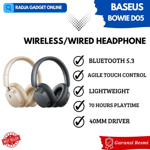 Jual Baseus Headset Bluetooth Wired Wireless Headphones Bowie D05 ...