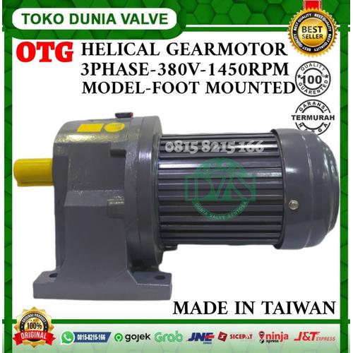 Jual OTG HELICAL GEAR MOTOR -3PHASE-RATIO 100-200 SHAFT 28MM GEARBOX ...