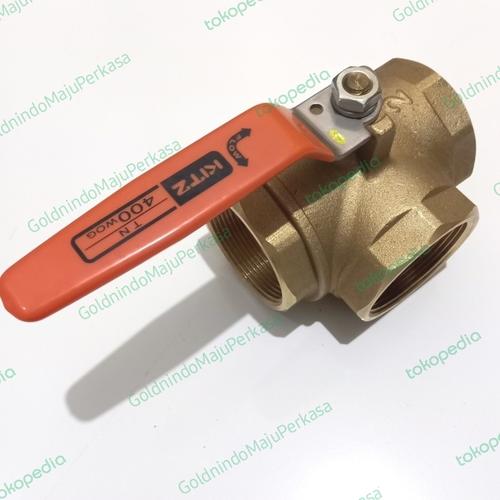 Jual Ball Valve 3 Way KITZ Kuningan 2 inch - Stop Kran Three Way Brass ...