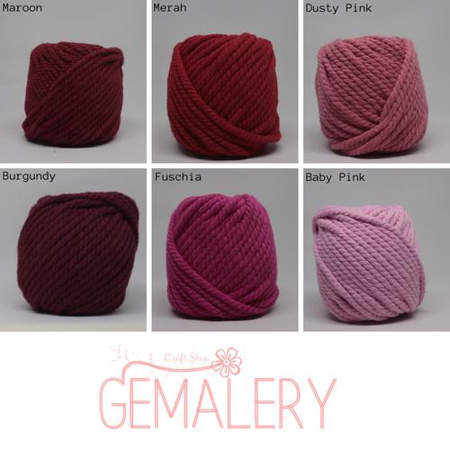 Jual Benang Katun Macrame / Tali Makrame 4 mm - Part 2 - Dusty Pink ...