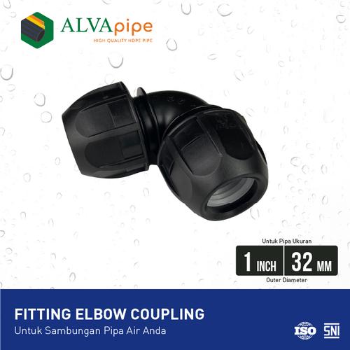 Promo Fitting Pipa HDPE ALVApipe Elbow Coupling 1" (32 mm) (Hitam ...